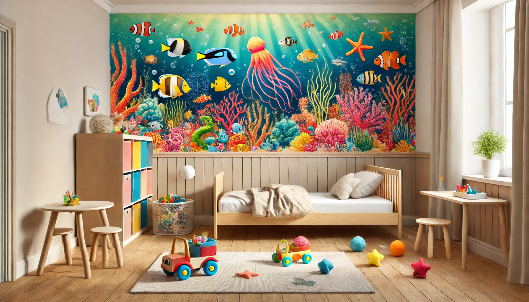 Spannende Kinderzimmer Teilen Wand Bild